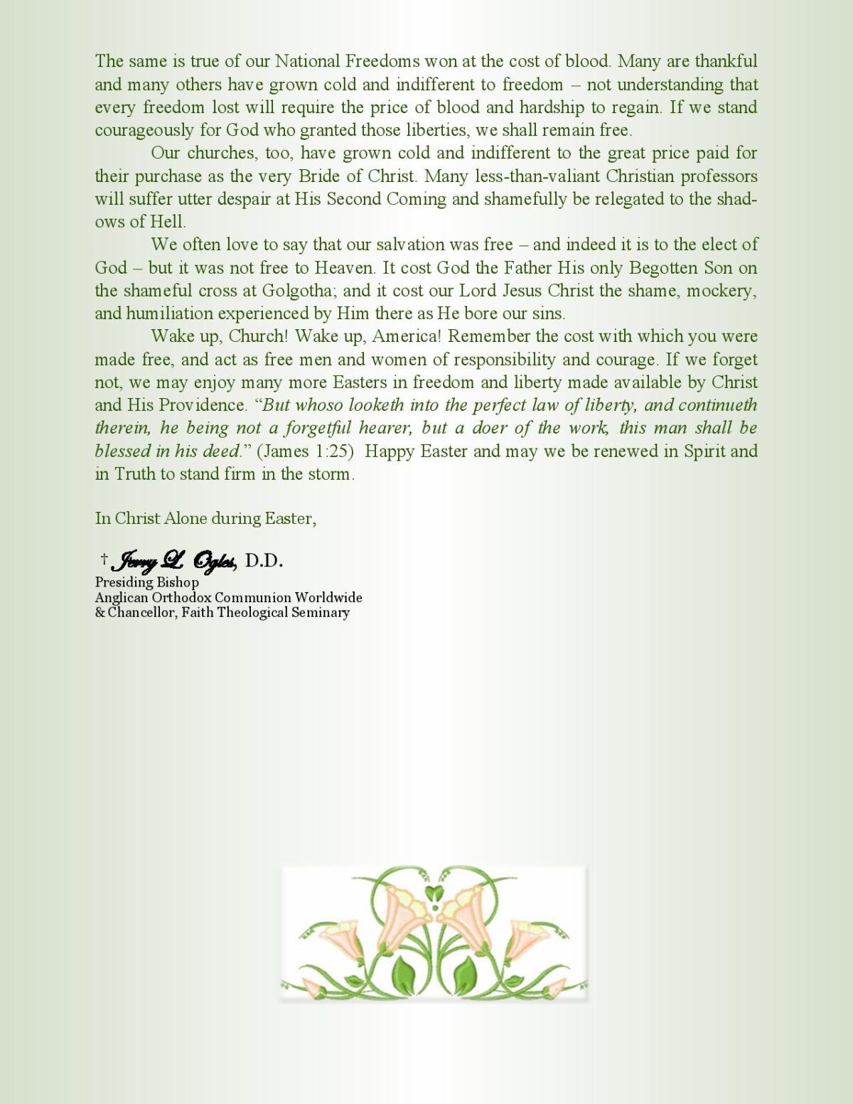 Bishop Ogles 2021 Easter Letter to the AOC – Anglican Orthodox Church ...